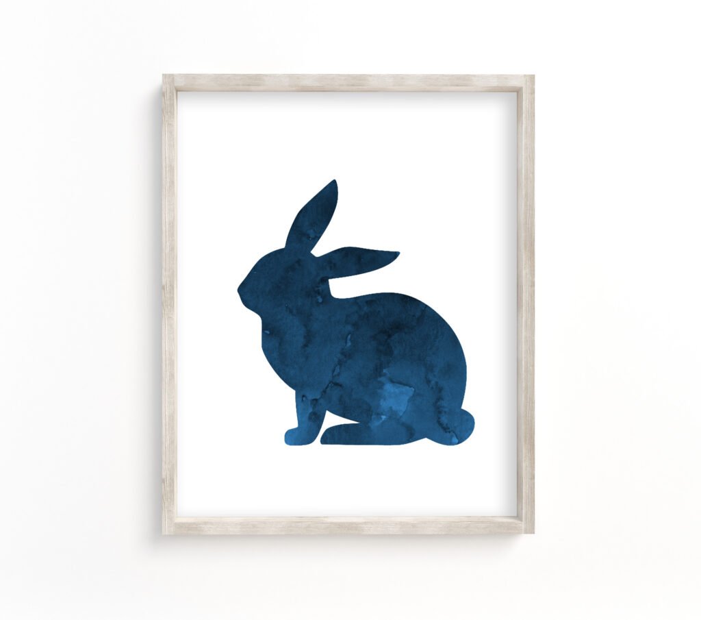 Bunny Art Print, Rabbit Wall Decor, For Kids And Nursery - BittenByErmines