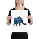 Be Strong And Courageous, Dinosaur Art Print With Bible Verse For Boys ...